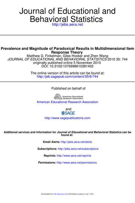 Pdf Prevalence And Magnitude Of Paradoxical Results In Multidimensional Item Response Theory