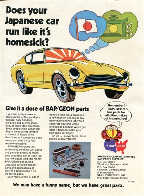 1976 Bap Geon Parts Advertising Road And Track April 1976 Old Ads