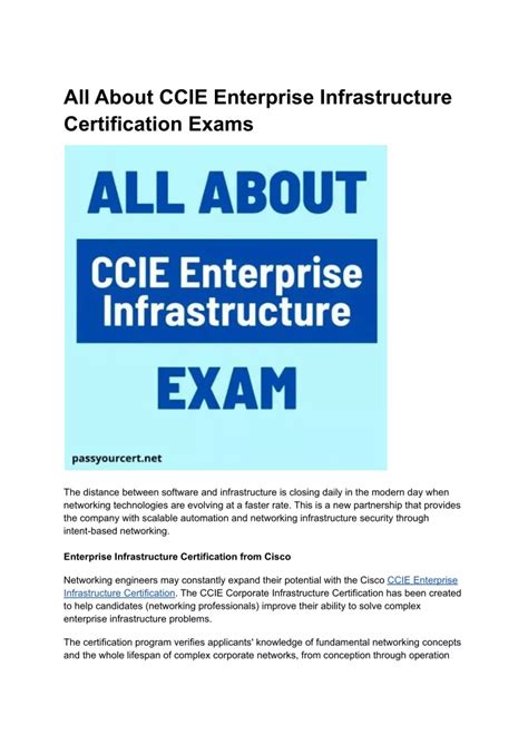 Ppt All About Ccie Enterprise Infrastructure Certification Exams Powerpoint Presentation Id