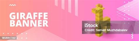 인쇄 및 디자인을위한 기린이있는 배너 벡터 일러스트 레이 션입니다 3차원 형태에 대한 스톡 벡터 아트 및 기타 이미지 3차원