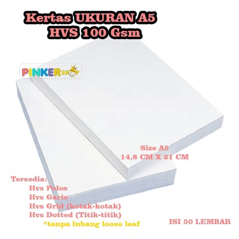 Jual Kertas Ukuran A5 Tanpa Lubang Hvs 100 Gsm Shopee Indonesia