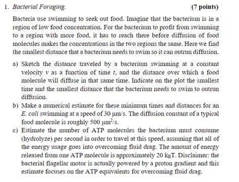 Solved 1 Bacterial Foraging 7 Points Bacteria Use