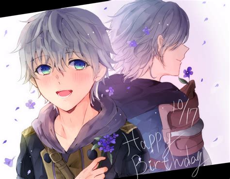 Safebooru 1boy Ashe Ubert Back To Back Blue Eyes Blush Epaulettes