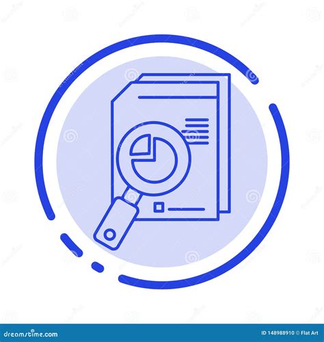 Research Analysis Analytic Analytics Chart Data Graph Blue Dotted Line Line Icon Stock