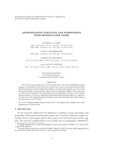 Pdf Approximating Polygons And Subdivisions With Minimum Link Paths
