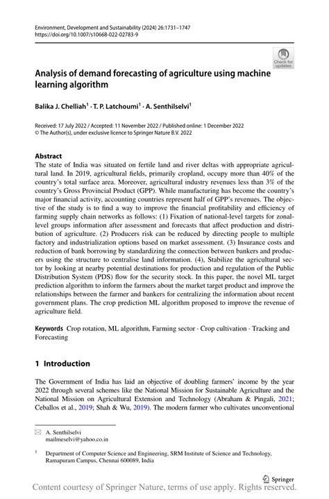 Analysis Of Demand Forecasting Of Agriculture Using Machine Learning