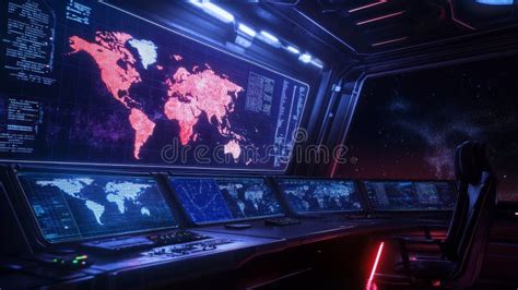 Global Monitoring Control Room Futuristic Control Room Global Network