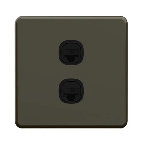 Cat 6 Twin Data Socket With Shutter Orange Midnight Green Elecshop Lk