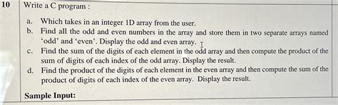 Solved 10 ﻿write A C Program A ﻿which Takes In An Integer