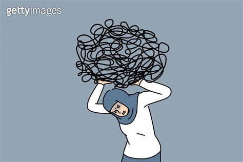 Arabic Businesswoman Carry Heavy Messy Load