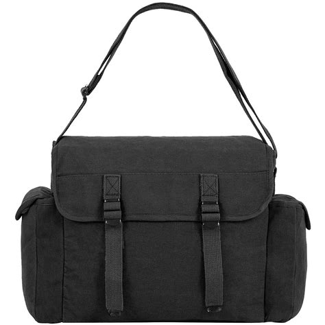 Highlander Heavy Duty Haversack Shoulder Bag Black Military Kit