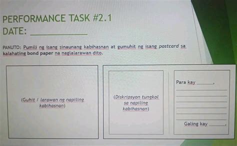 PERFORMANCE TASK 21 DATE PANUTO Pumili Ng StudyX