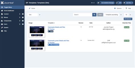 J4 X Cassiopeia Templatedetails Xml Joomla Documentation