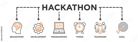 Hackathon Icon Vector Illustration Hackathon Brainstorm Development Programming Timing