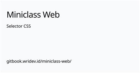Selector Css Miniclass Web