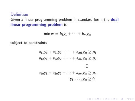 lesson 30 duality in linear programming ppt