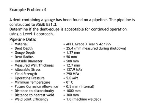 Pipeline Dent Gouge Assessment Example