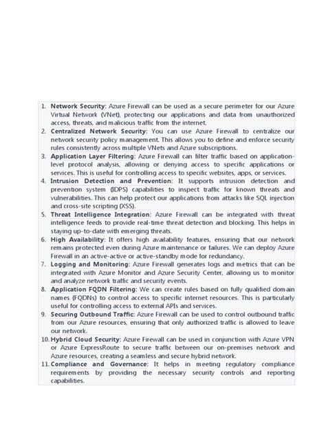 Azure Firewall Use Cases Pdf Virtual Private Network Microsoft Azure