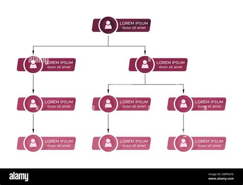 Colorful Business Structure Concept Corporate Organization Chart Scheme With People Icons