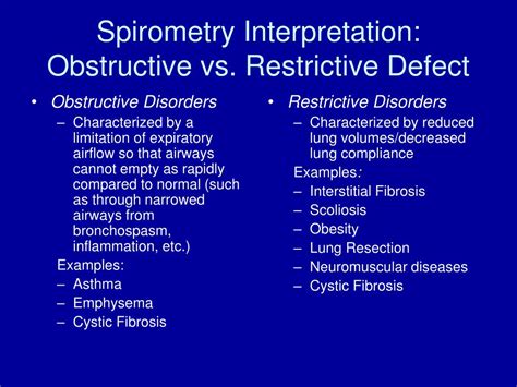 Obstructive Vs Restrictive Lung Disease Spirometry