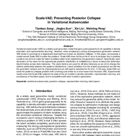 Scale Vae Preventing Posterior Collapse In Variational Autoencoder Acl Anthology