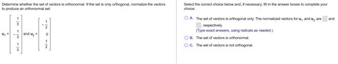 Solved Determine Whether The Set Of Vectors Is Orthonormal