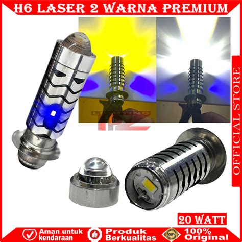 Jual ORIGINAL LAMPU LED MOTOR H6 LASER 2 WARNA LED H6 LASER MOTOR UNIVERSAL BOHLAM LED H6