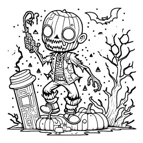 Zombie Halloween Coloring Pages