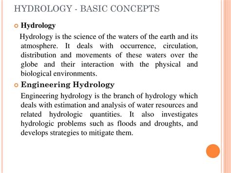Ppt Hydrology Basic Concepts Powerpoint Presentation Free Download