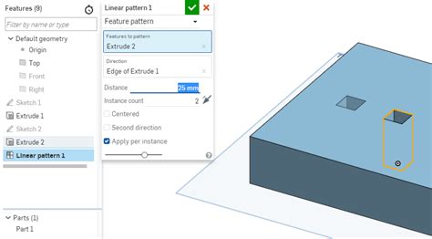 Linear Feature Pattern Of An Remove Extrude Not Working — Onshape
