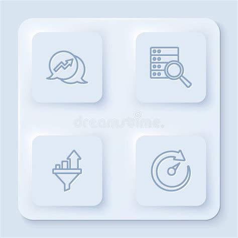 Set Line Financial Growth Server Sales Funnel With Chart And Digital