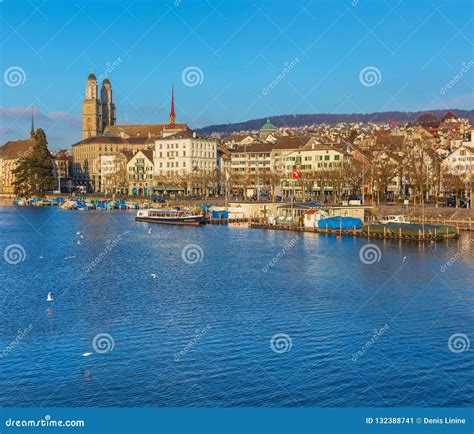 City Of Zurich In Winter Editorial Photo Image Of Bird 132388741