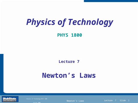 PPT Newtons Laws Introduction Section 0 Lecture 1 Slide 1 Lecture 7 Slide 1 INTRODUCTION TO