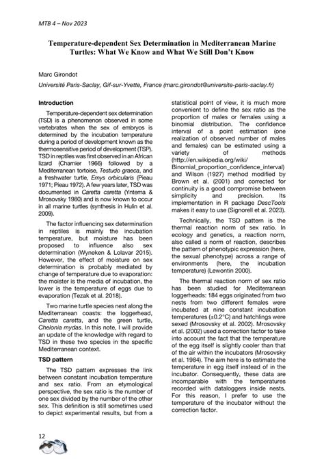Pdf Temperature Dependent Sex Determination In Mediterranean Marine Turtles What We Know And