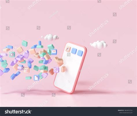 3d Mobile Application Development Concept Floating Stock Illustration 1863652723 Shutterstock
