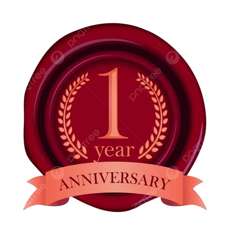Illustration Of Sealing Wax Icon For 1st Anniversary Celebrations