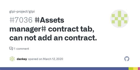Assets Manager Contract Tab Can Not Add An Contract · Issue 7036 · Glpi Projectglpi · Github