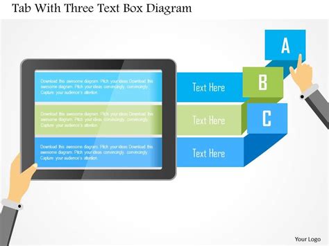 Tab With Three Text Box Diagram Powerpoint Template PPT Images Gallery PowerPoint Slide