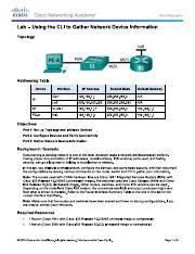 11 3 4 6 Lab Using The CLI To Gather Network Device Information Pdf III I It Clsco Cisco