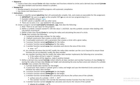 Solved Objective Create A Base Class Named Circle With