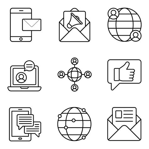 Networking Line Icons Set 4236650 Vector Art At Vecteezy