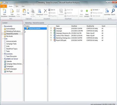 Synchronize Sharepoint 2010 Features Synchronize Sharepoint Content With Sharepoint Workspace