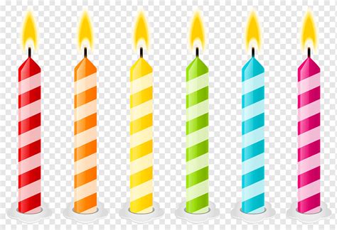 생일 케이크 촛불 생일 촛불 여섯 모듬 색상 나선형 캔들 스틱 애니메이션 그림 생일 축하합니다 케이크 파티 Png Pngwing
