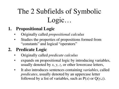 PPT Introduction To Symbolic Logic Propositional Logic Truth Functionality PowerPoint