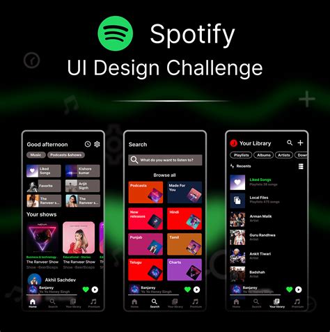 Spotify Ui Challenge Behance