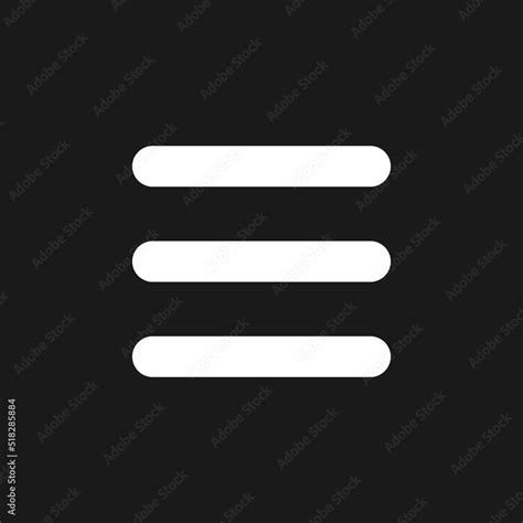 Hamburger Like Menu Dark Mode Glyph Ui Icon Three Lines More Options User Interface Design