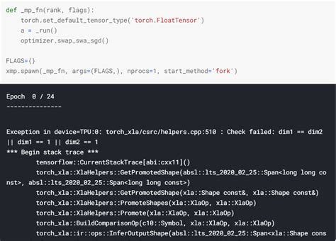 Exception In Device Tpu Torch Xla Csrc Helpers Cpp Issue Pytorch Xla Github