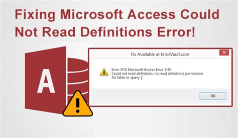 Fixing Microsoft Access Could Not Read Definitions No Read Definitions Permission For Table Or