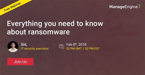 Free Webinar Everything You Need To Know About Ransomware Manageengine Spiceworks Community