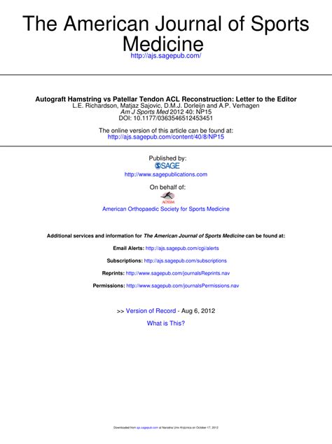 Pdf Autograft Hamstring Vs Patellar Tendon Acl Reconstruction